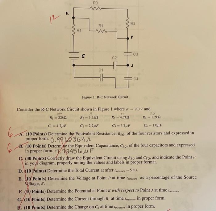 Figure 1: R-C Network Circuit Consider the R-C | Chegg.com