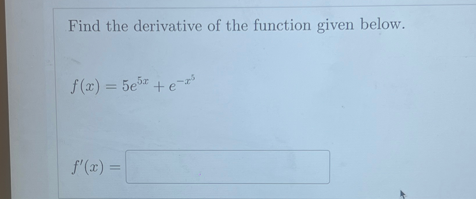 Solved Find the derivative of the function given | Chegg.com