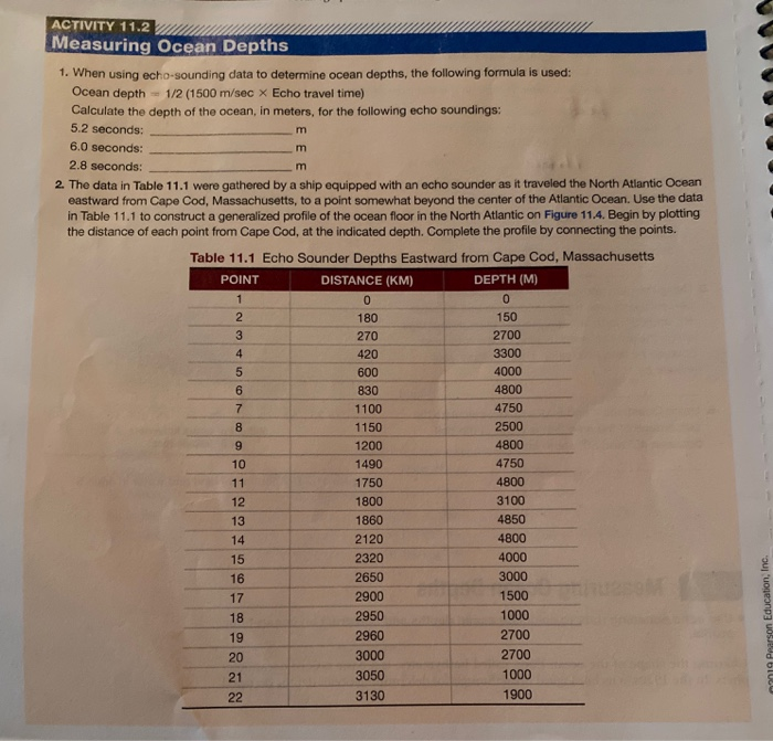Solved m ACTIVITY 11.2 Measuring Ocean Depths 1. When using | Chegg.com