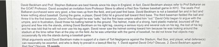 Solved David Beckham and Prof. Stephen Balkaran are best | Chegg.com