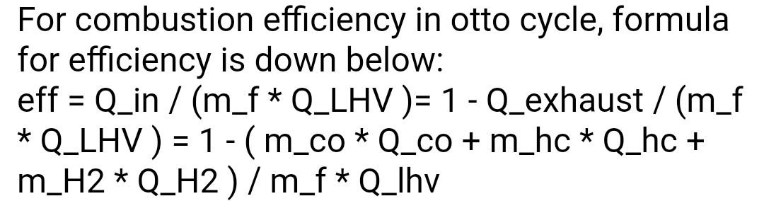Solved we use this equation for efficiency. And in otto | Chegg.com