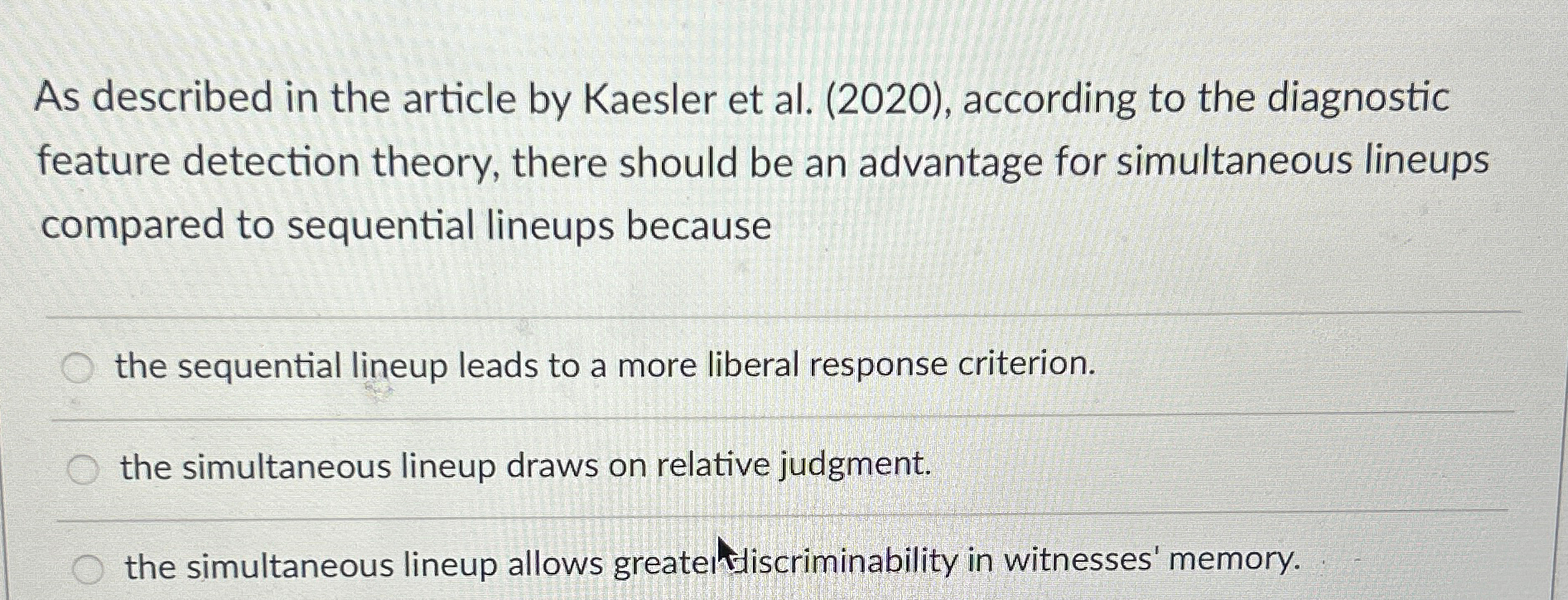 Solved As described in the article by Kaesler et al. (2020), | Chegg.com
