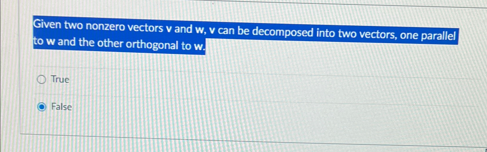 Solved Given two nonzero vectors v ﻿and w,v ﻿can be | Chegg.com