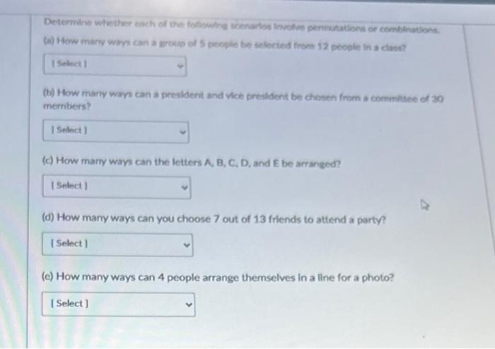 Solved Determine whether each of the following scenarios | Chegg.com