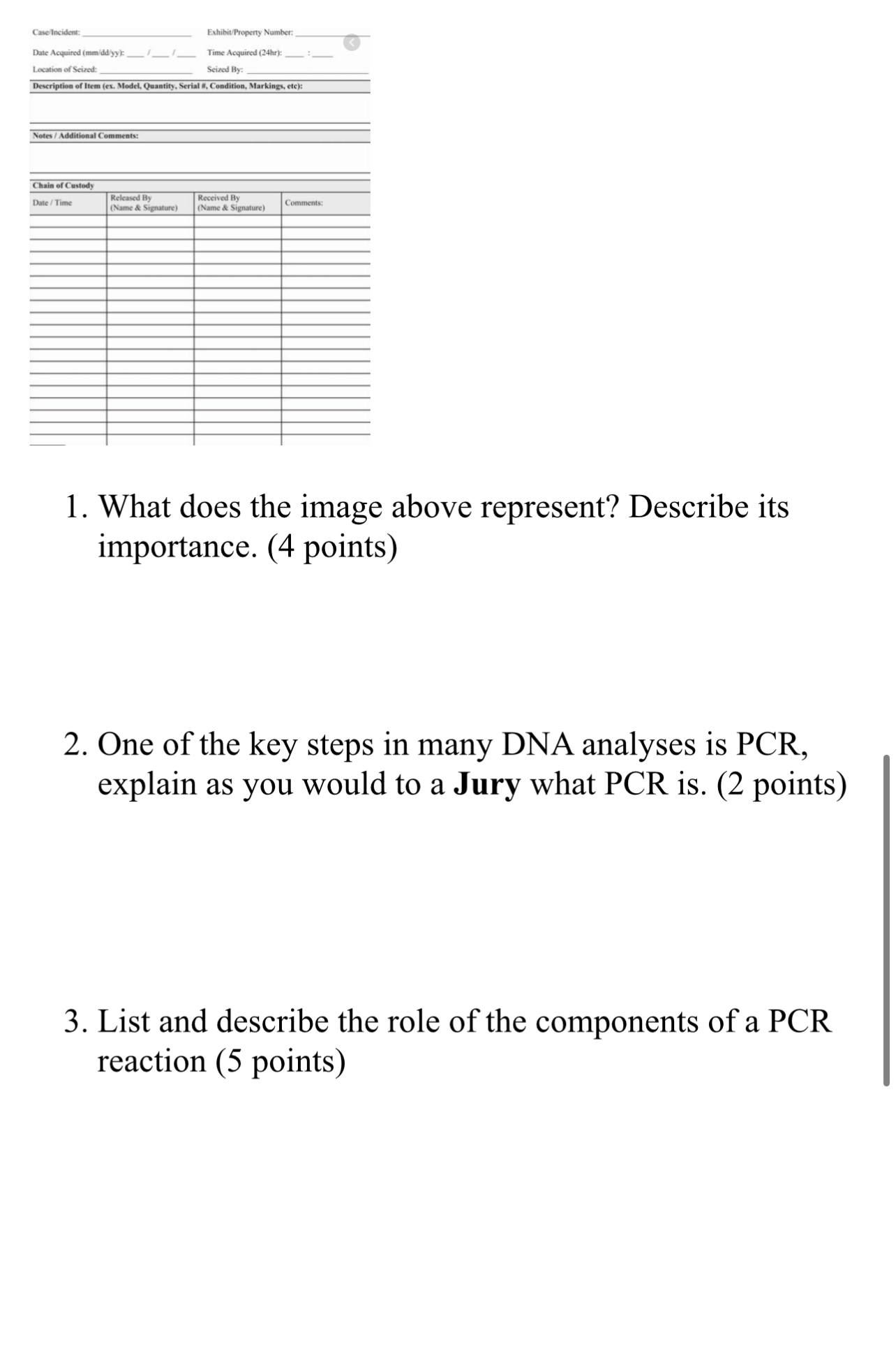 Solved One of the key steps in many DNA analyses is PCR, | Chegg.com