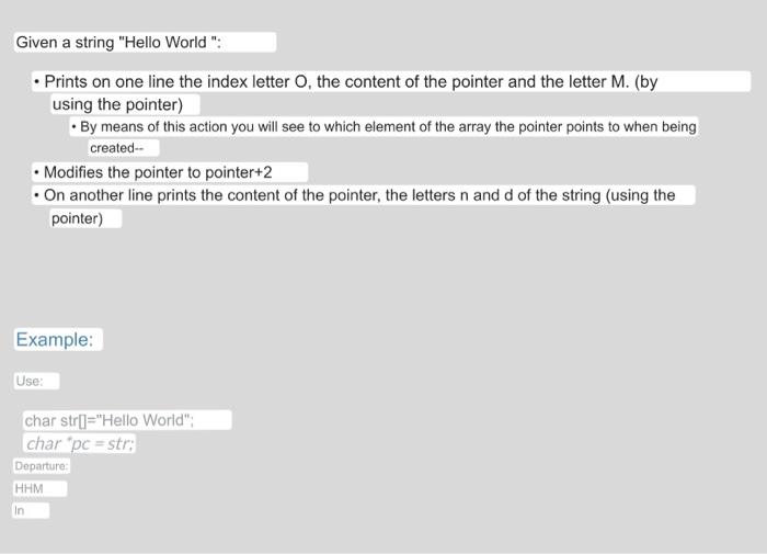 Solved - Prints on one line the index letter O, the content | Chegg.com