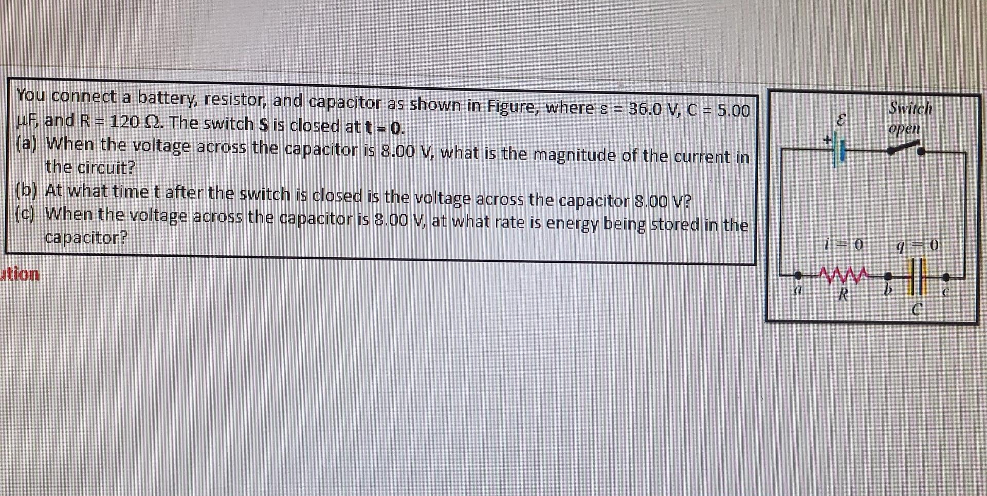 Solved You connect a battery, resistor, and capacitor as | Chegg.com