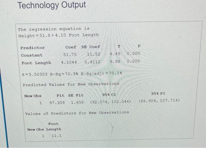 Solved value that is the best pred icted height for that | Chegg.com