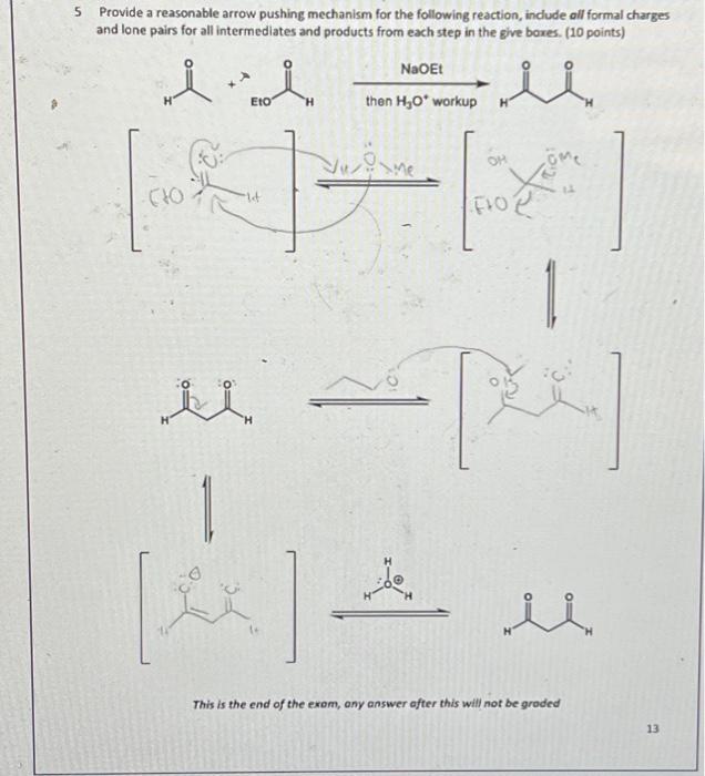 Solved 5 Provide a reasonable arrow pushing mechanism for | Chegg.com