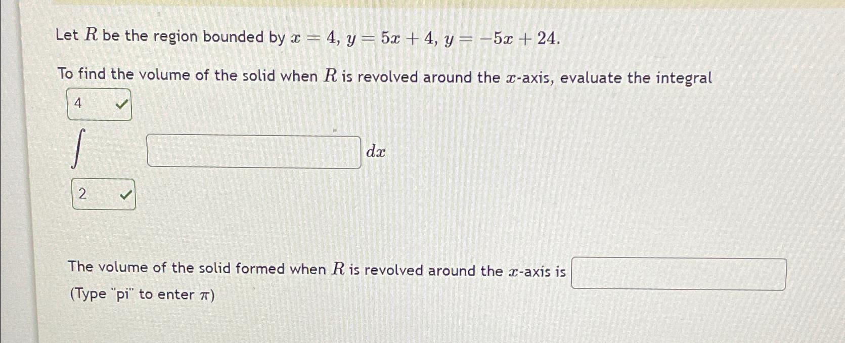 Solved Let R ﻿be the region bounded by | Chegg.com