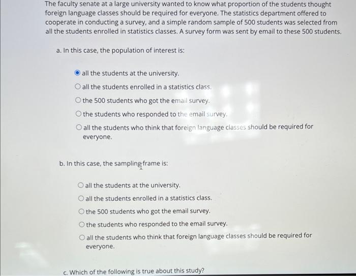 Solved The faculty senate at a large university wanted to | Chegg.com