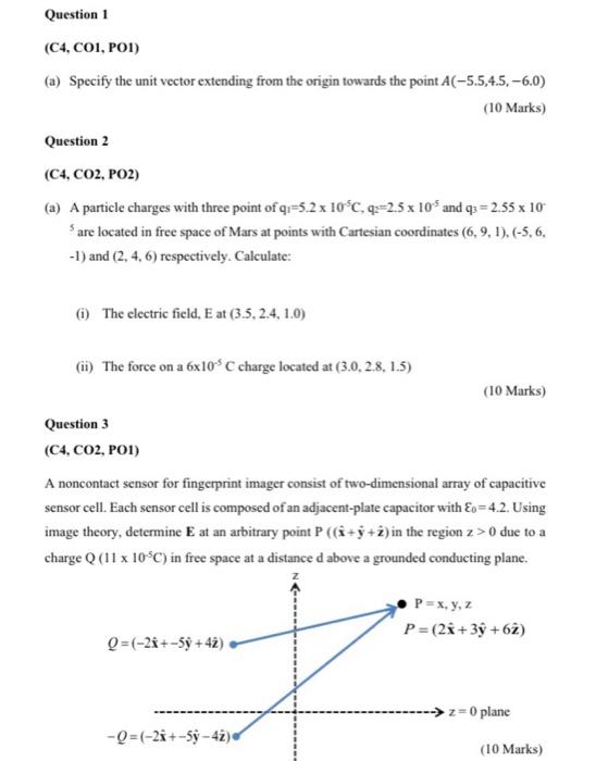 Solved Question 1 (C4, COI, POT) (a) Specify the unit vector | Chegg.com