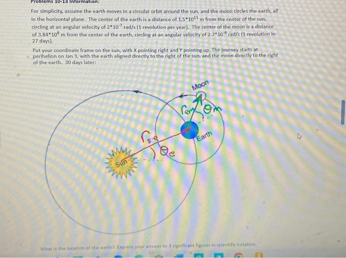 Solved For simplicity, assume the earth moves in a circular | Chegg.com