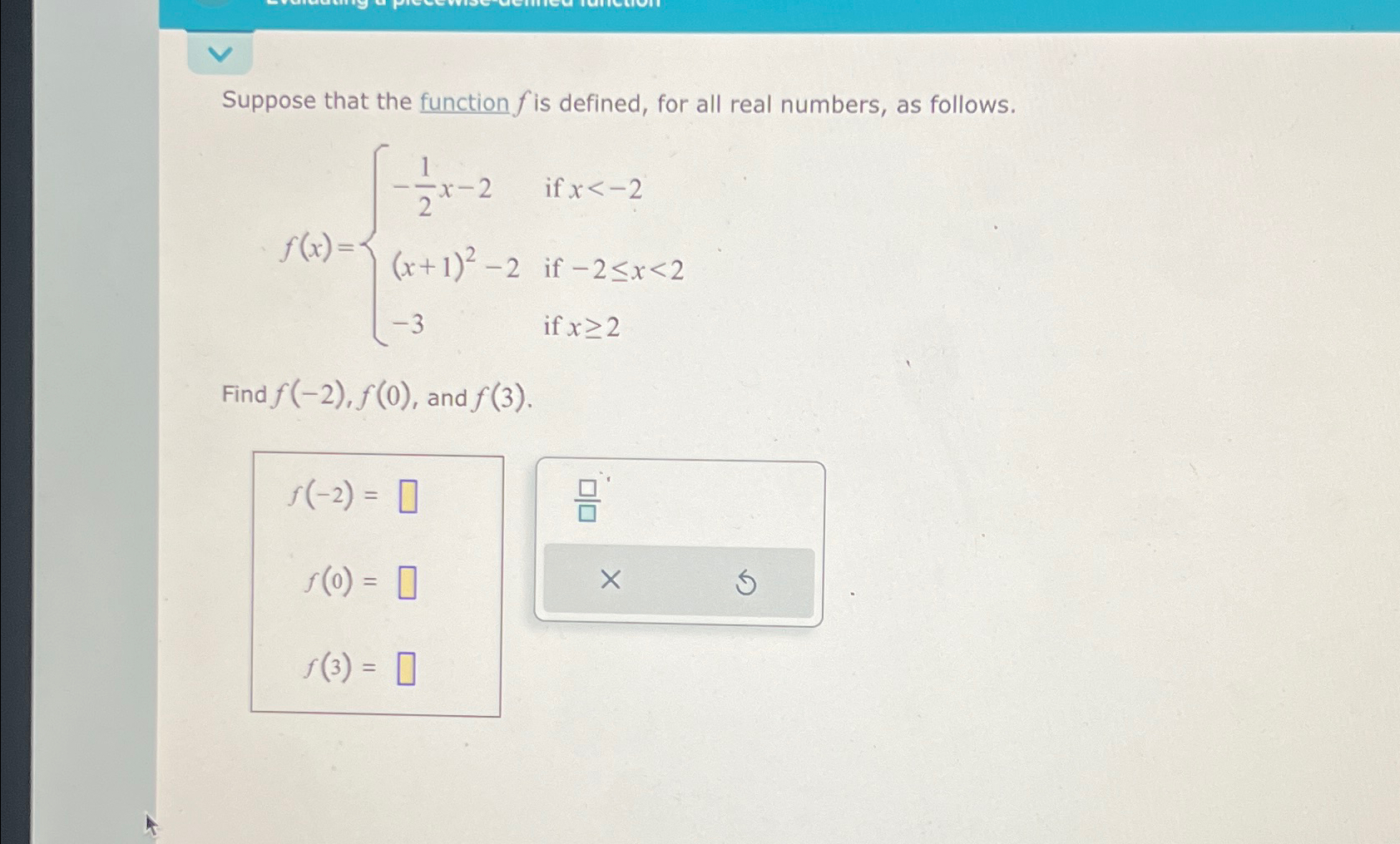 Solved Suppose that the function f ﻿is defined, for all real | Chegg.com