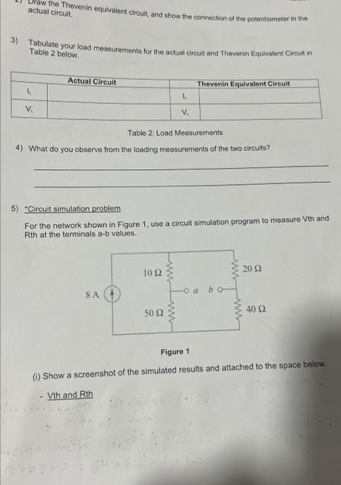 Solved Experiment 2: Verification of the Thevenin Theorem | Chegg.com