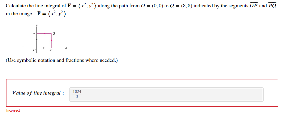 Solved Calculate the line integral of F=(:x2,y2:) ﻿along the | Chegg.com