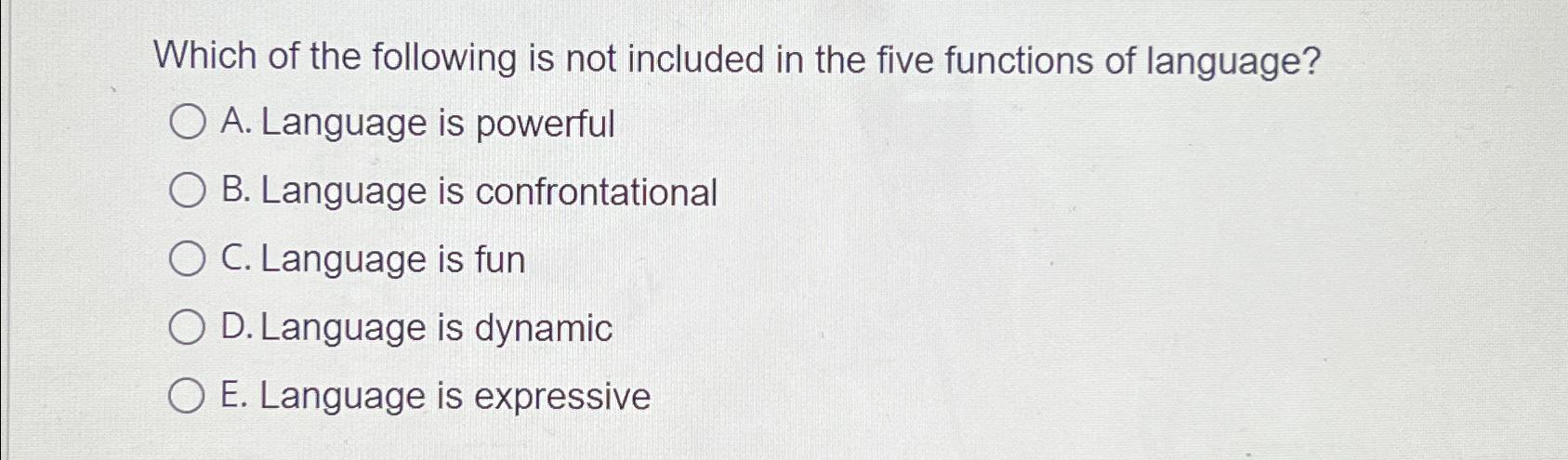 Solved Which of the following is not included in the five | Chegg.com