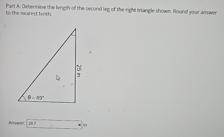 Solved Part A Determine The Length Of The Second Leg Of The Chegg