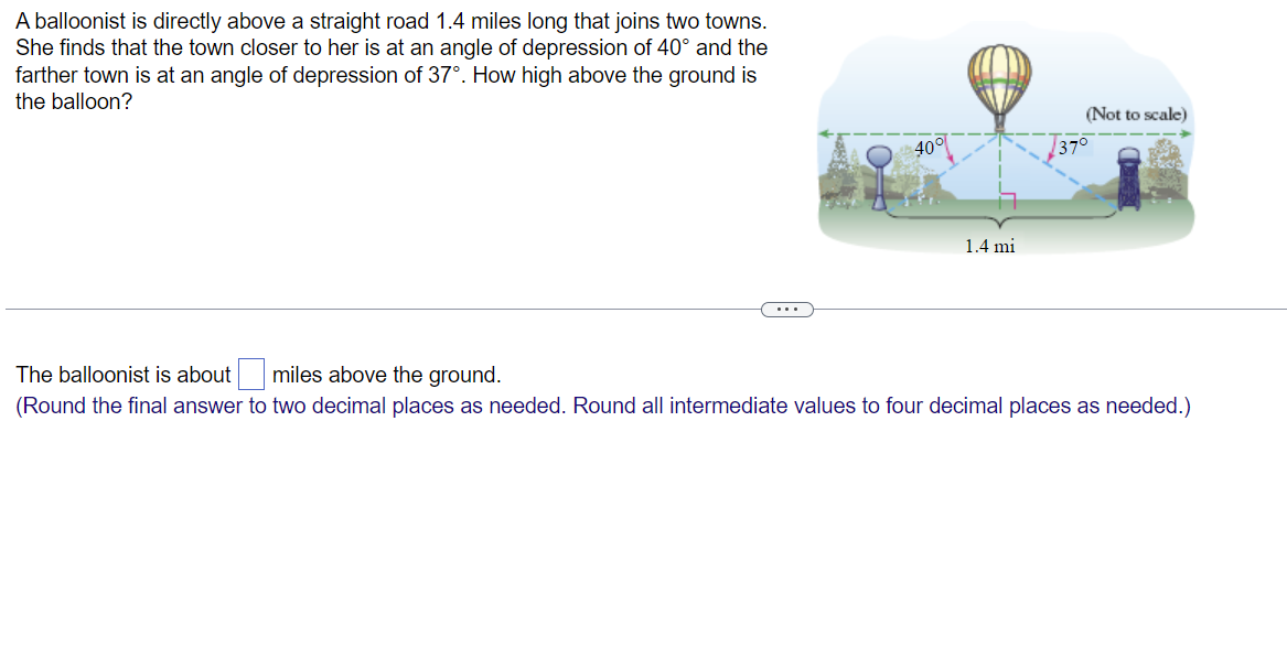 Solved A balloonist is directly above a straight road 1.4 | Chegg.com