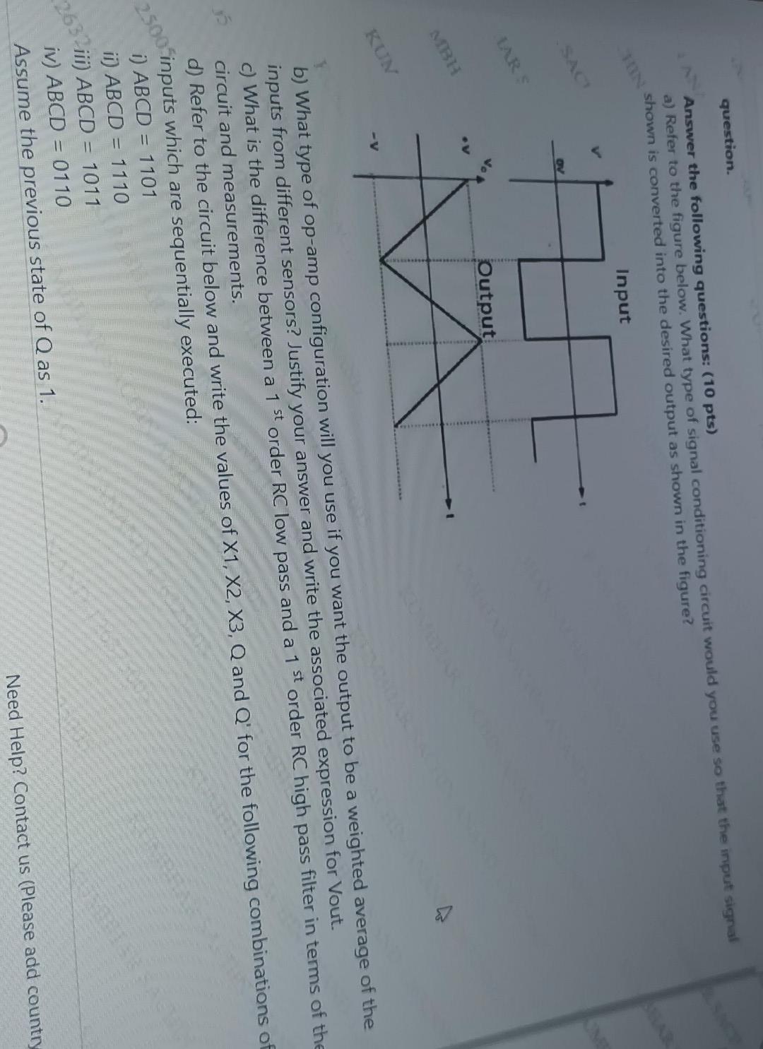 Solved question.Answer the following questions: (10 ﻿pts)a) | Chegg.com