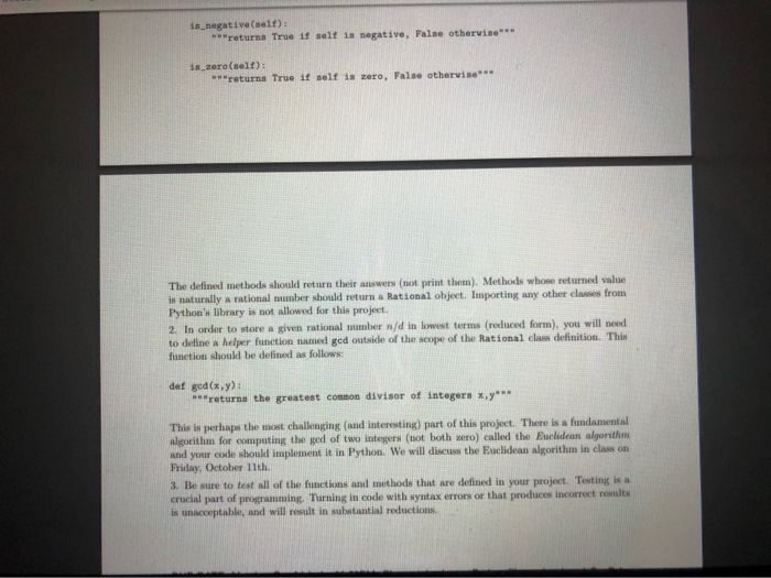 Solved This project is to implement the class of rational | Chegg.com