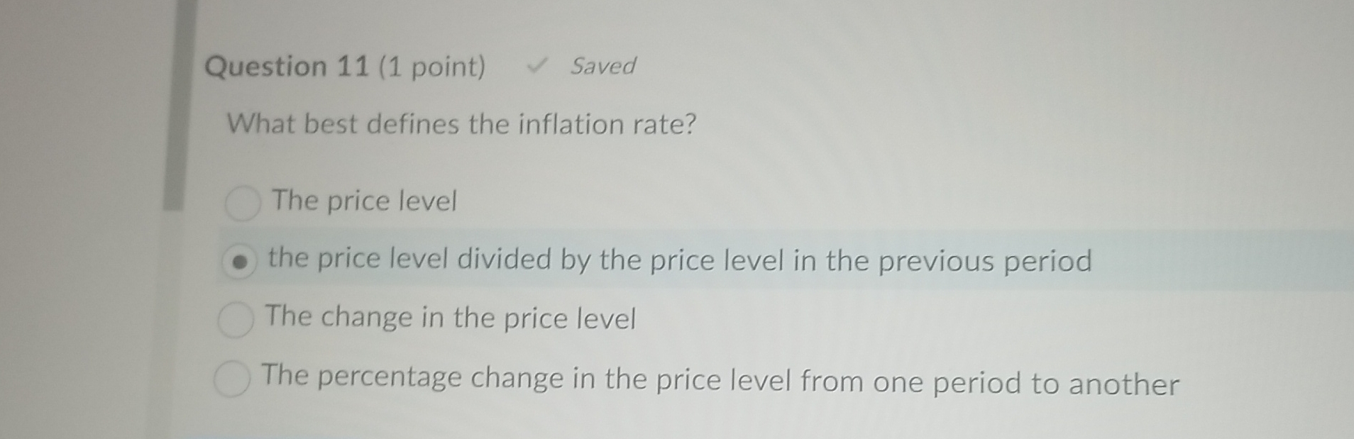 Solved Question 11 (1 ﻿point) ﻿SavedWhat best defines the | Chegg.com