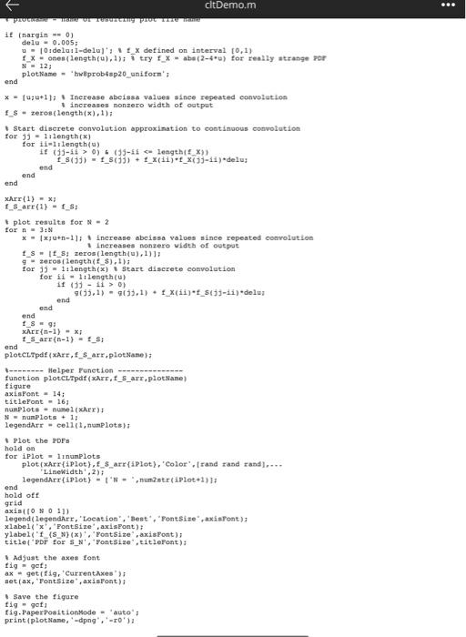 Problem 4 Use the computer program clt Demo.m on | Chegg.com