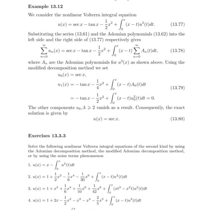 Solved en + (or – t)uº(t)dt. Example 13.12 We consider the | Chegg.com