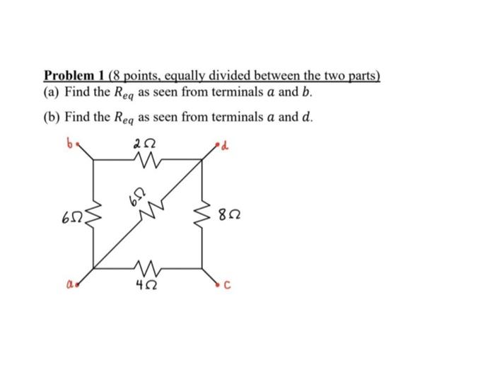 Solved Problem 1 (8 points, equally divided between the two | Chegg.com Solved Problem 1 (8 points, equally divided between the two | Chegg.com
