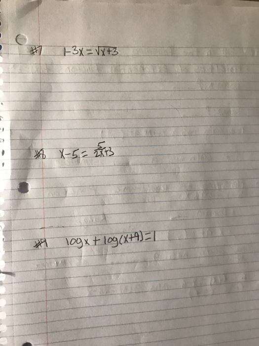 Solved 3x = VX+3 * X-5=23 logx + log(x+4)=1 | Chegg.com