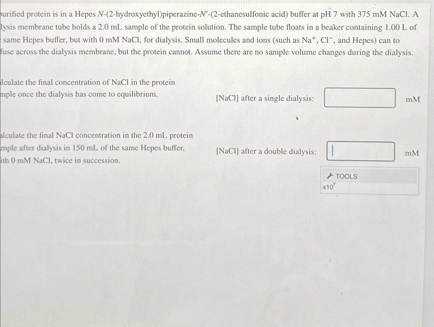 Solved purified protein is in a Hepes | Chegg.com