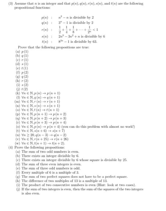 (3) Assume that n is an integer and that | Chegg.com