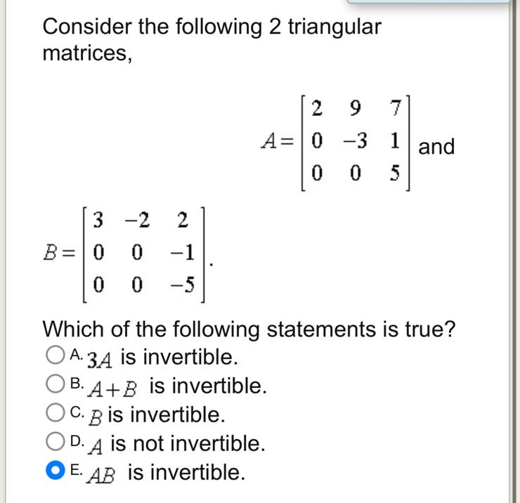 Solved Consider the following 2 ﻿triangular | Chegg.com