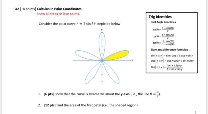 Solved Q2 (18 points) Calculus in Polar Coordinates. Show | Chegg.com