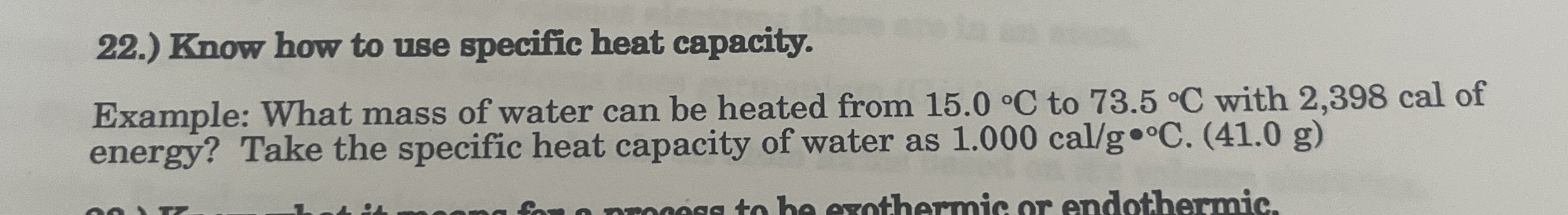 Solved 22.) ﻿Know how to use specific heat capacity.Example: | Chegg.com