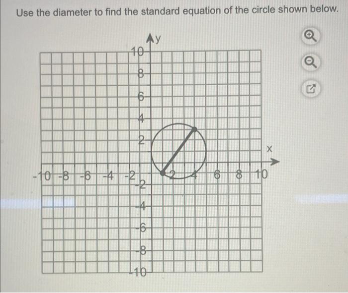 Solved Use the diameter to find the standard equation of the | Chegg.com
