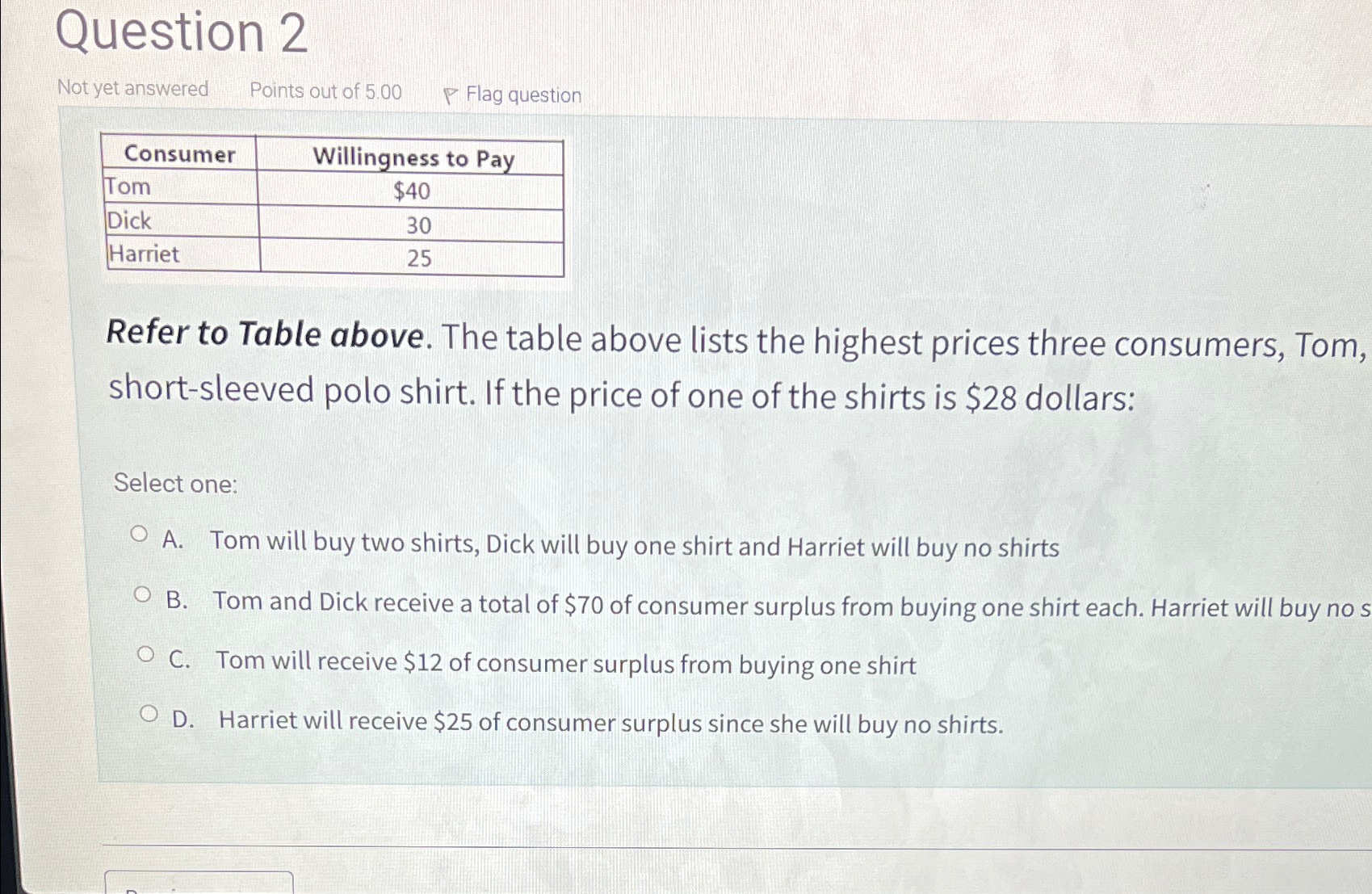 Solved Question 2Not yet answeredPoints out of 5.00Flag | Chegg.com Solved Question 2Not yet answeredPoints out of 5.00Flag | Chegg.com