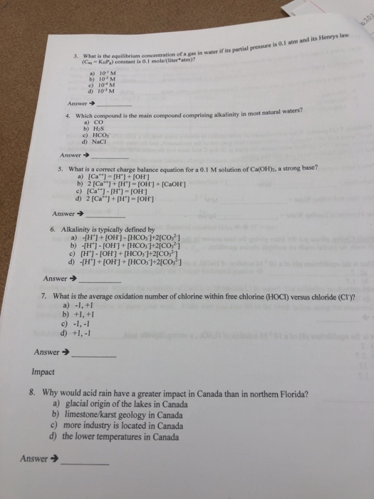 Solved m and its Henrys law eas in water if its partial | Chegg.com