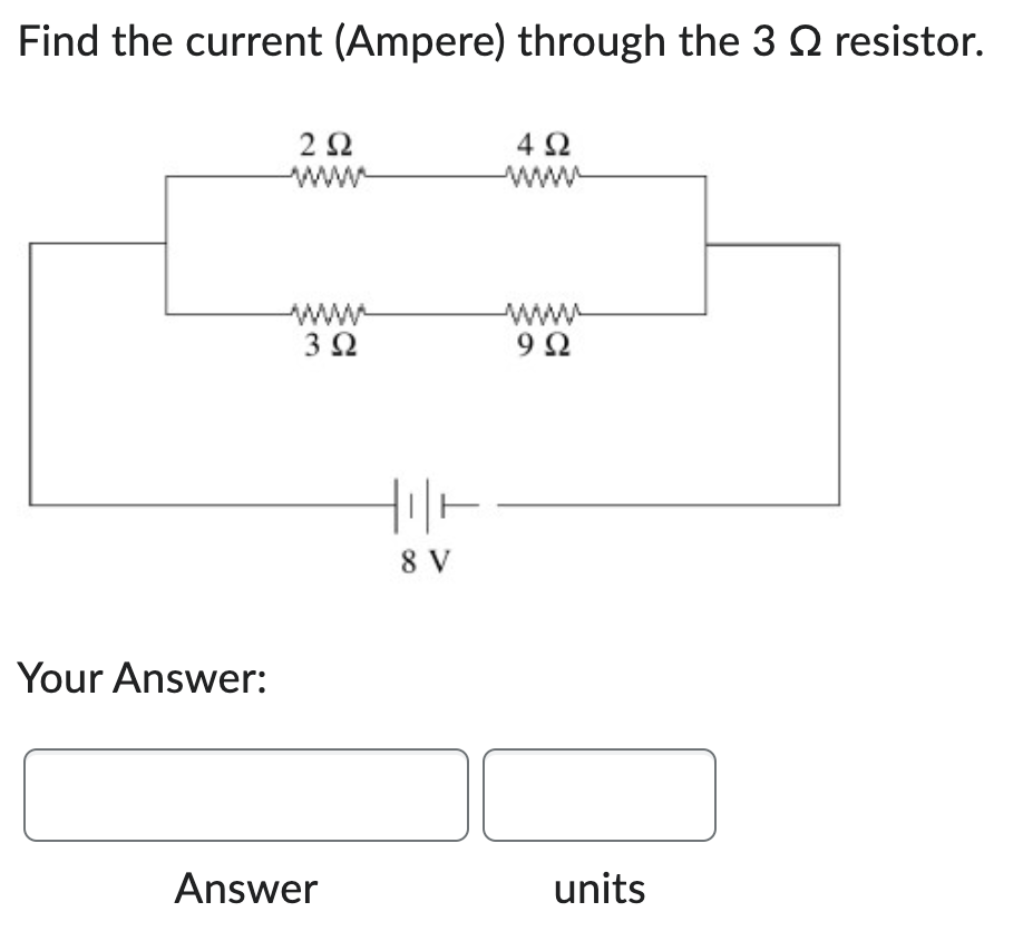 Solved Find the current (Ampere) ﻿through the 3Ω | Chegg.com