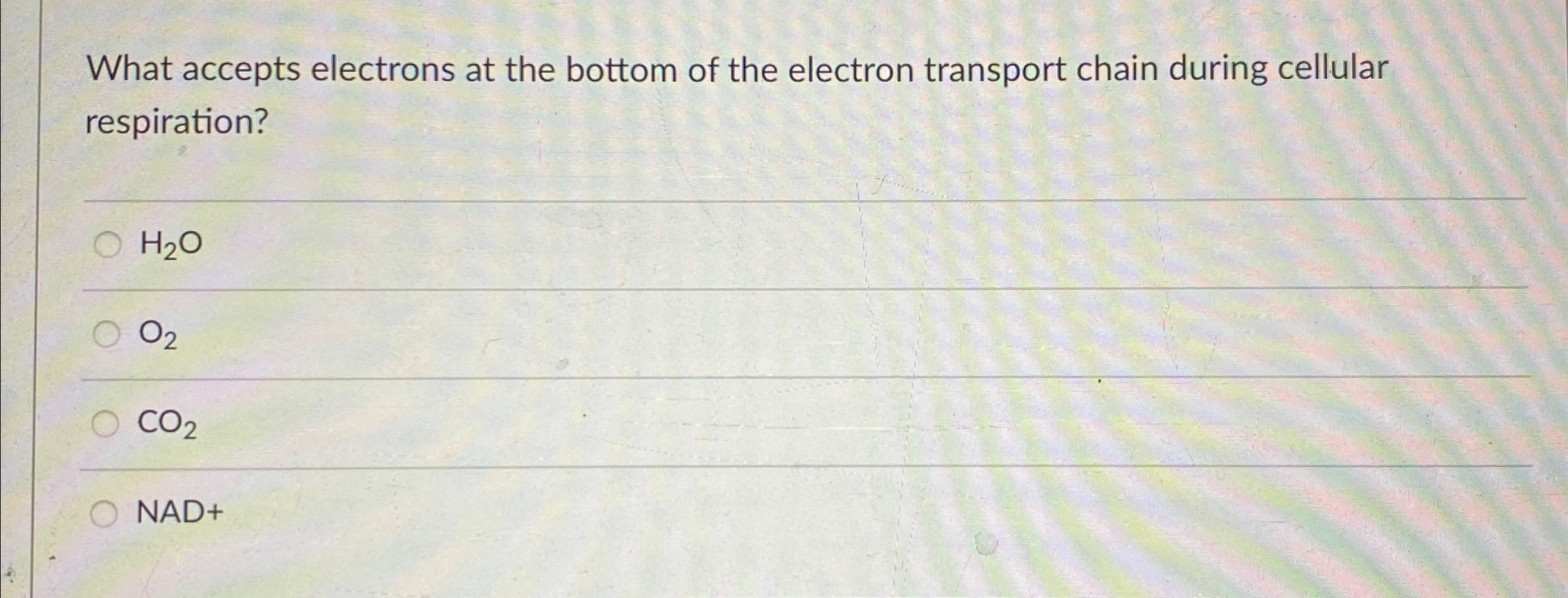 Solved What accepts electrons at the bottom of the electron | Chegg.com