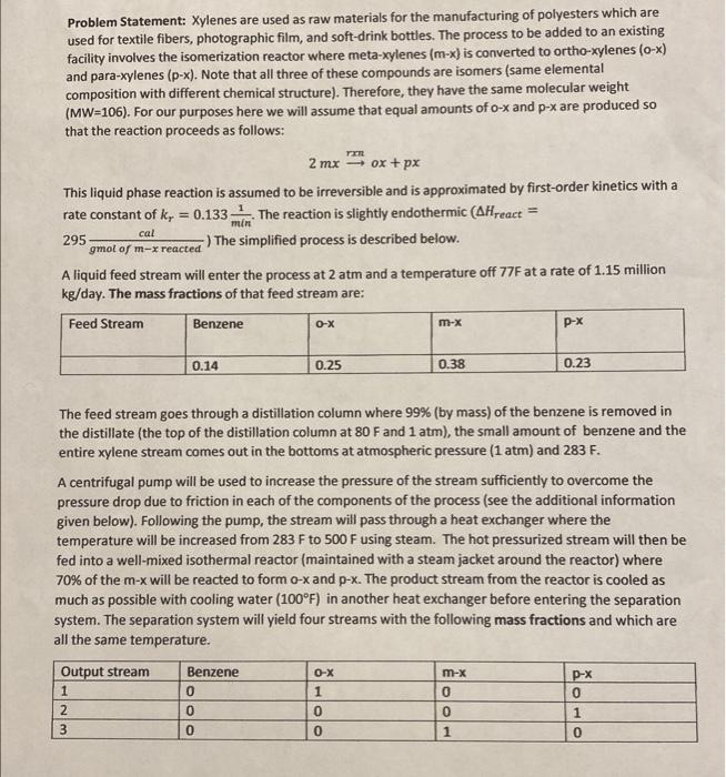 Solved Problem Statement: Xylenes are used as raw materials | Chegg.com