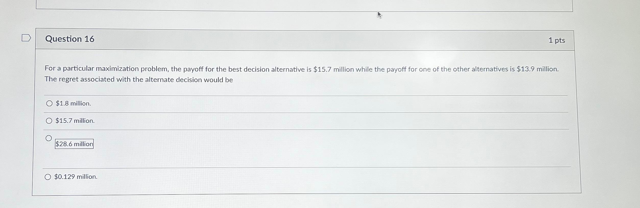 Solved Question 161 ﻿ptsFor a particular maximization | Chegg.com