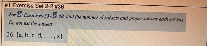 Solved #1 Exercise Set 2-2 #36 For Exercises 35-40, find the | Chegg.com
