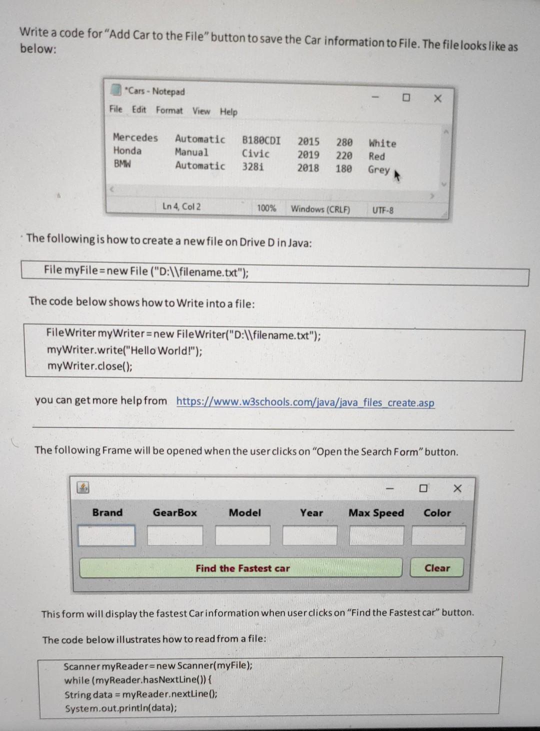 Solved Implement the following Frame in Java by writing code | Chegg.com