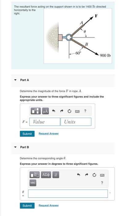 Solved The resultant force acting on the support shown in is | Chegg.com