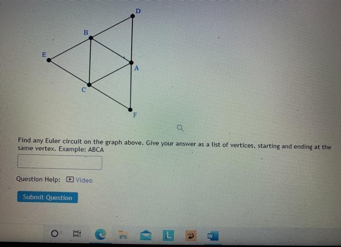 Solved D B E A Find any Euler circuit on the graph above. | Chegg.com