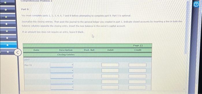 Part 9: You must comslete parts 1,2,3,4,6,7 and 8 | Chegg.com