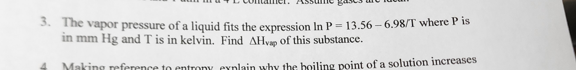 Solved Making reference to entropy, explain why the boiling | Chegg.com