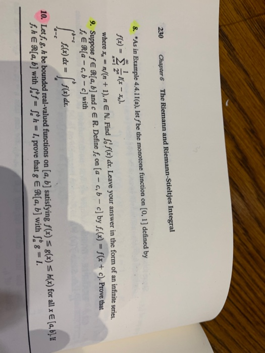 Solved 230 Chapter 6 The Riemann and Riemann-Stieltjes | Chegg.com