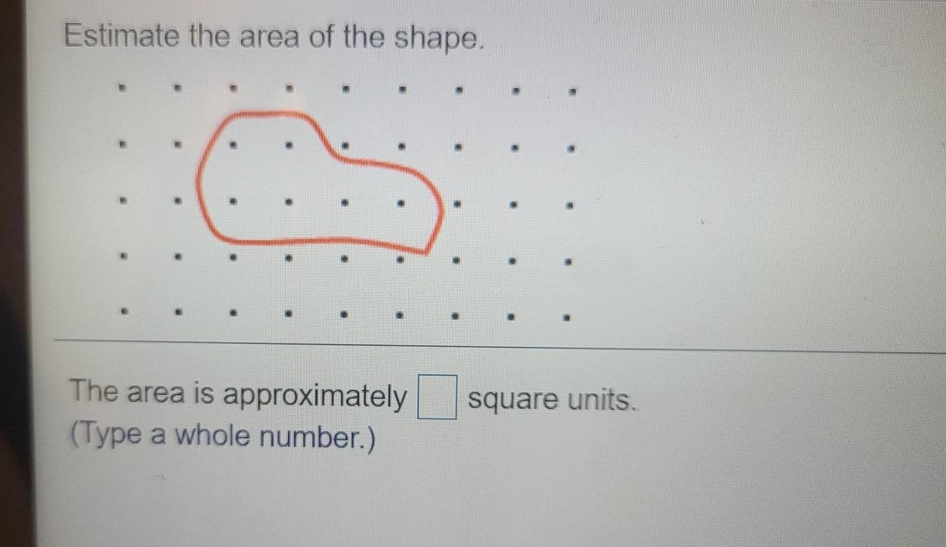 Solved Estimate the area of the shape. The area is | Chegg.com